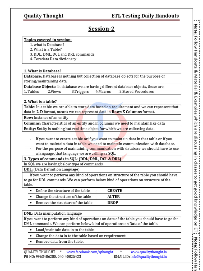Handouts - 02 (Data Base Intro) | PDF | Databases | Table (Database)