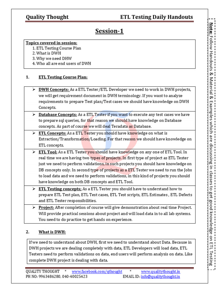 Handouts - 01 (Introduction) | PDF | Data Warehouse | Databases