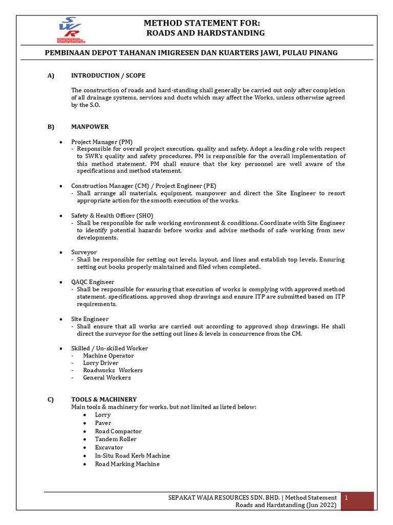 MoS - Roads and Hardstanding | PDF | Road Surface | Road