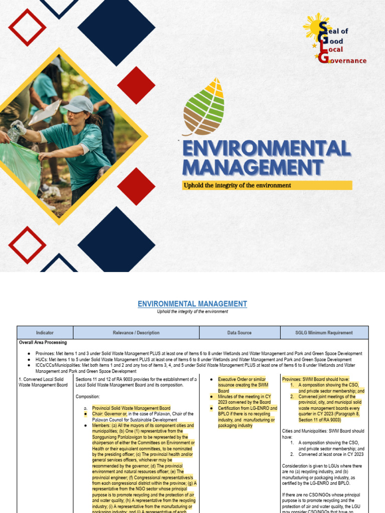 SGLG - ENVI - With Highlights | PDF | Landfill | Waste Management