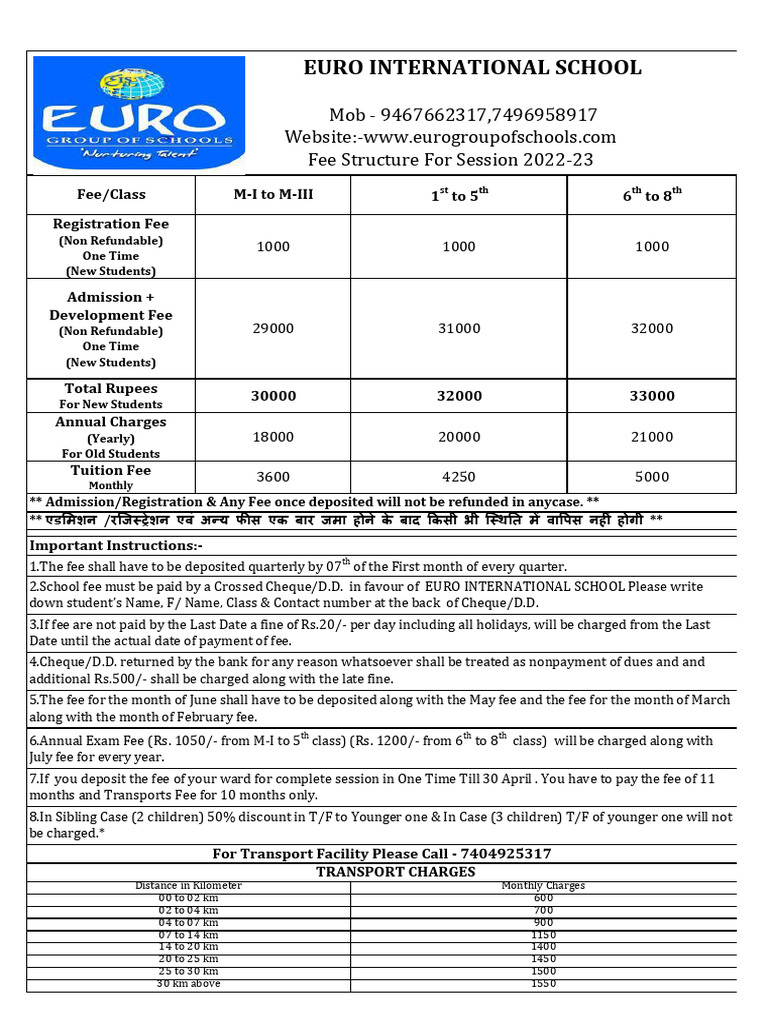 Fee Structure | PDF | Fee | Cheque