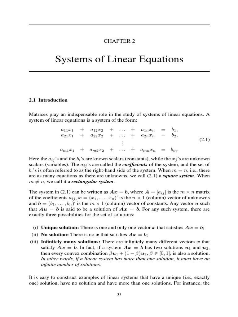 Linear Equations for Math Students | PDF | System Of Linear Equations | Matrix (Mathematics)