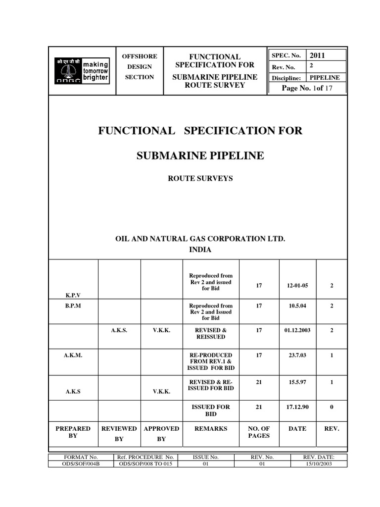 Vol II - 2011 - FS For Submarine Pipeline Route Survey | Download Free PDF | Surveying ...