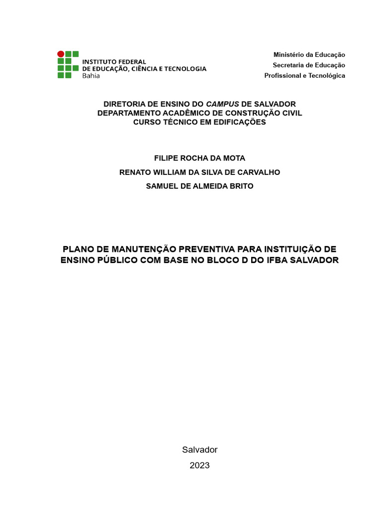 TCC Filipe, Renato, Samuel Edif | PDF | Despesa | Tempo