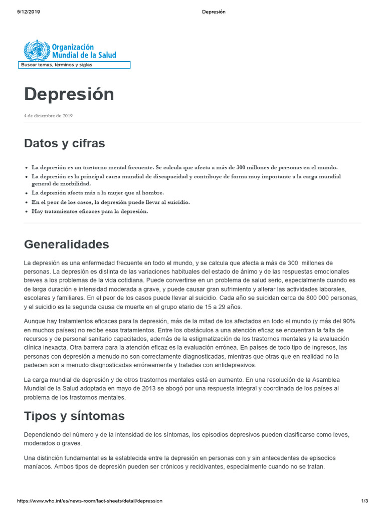 Causas y Tratamientos de la Depresión | PDF | Trastorno depresivo mayor ...