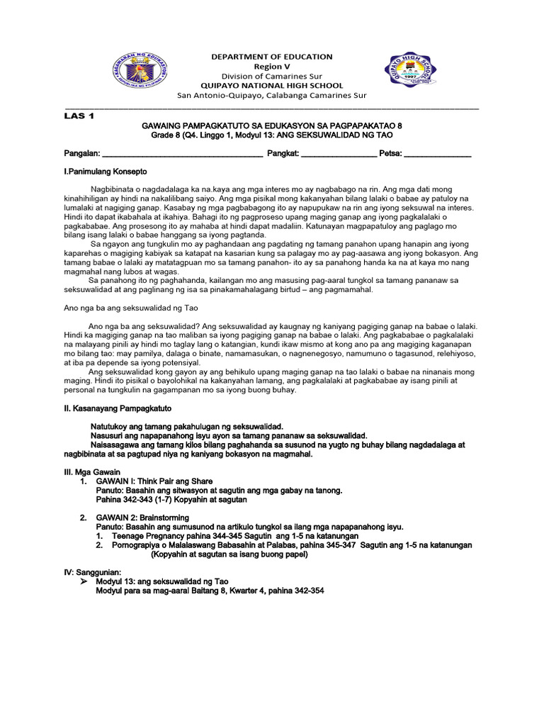 Las 1 Esp8 Q4 2 | PDF