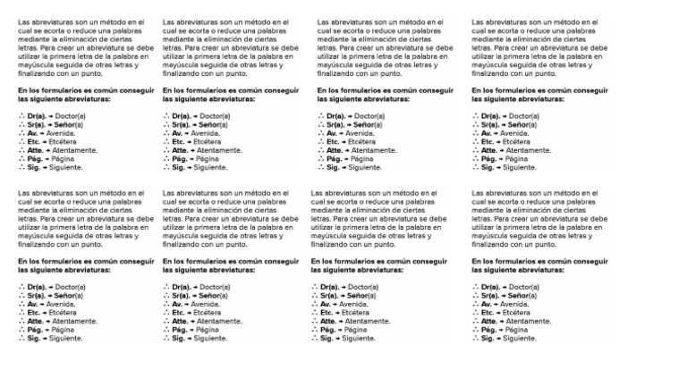 Ejemplos de Abreviaturas | PDF