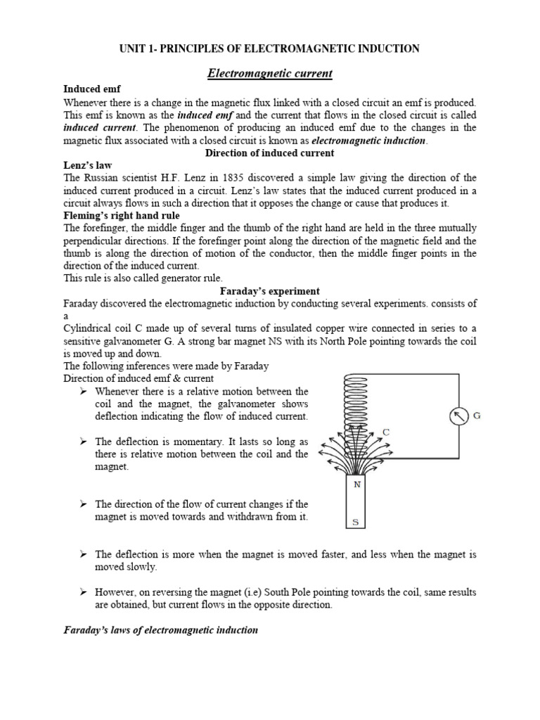Unit 1 EMI | PDF | Electromagnetic Induction | Inductor