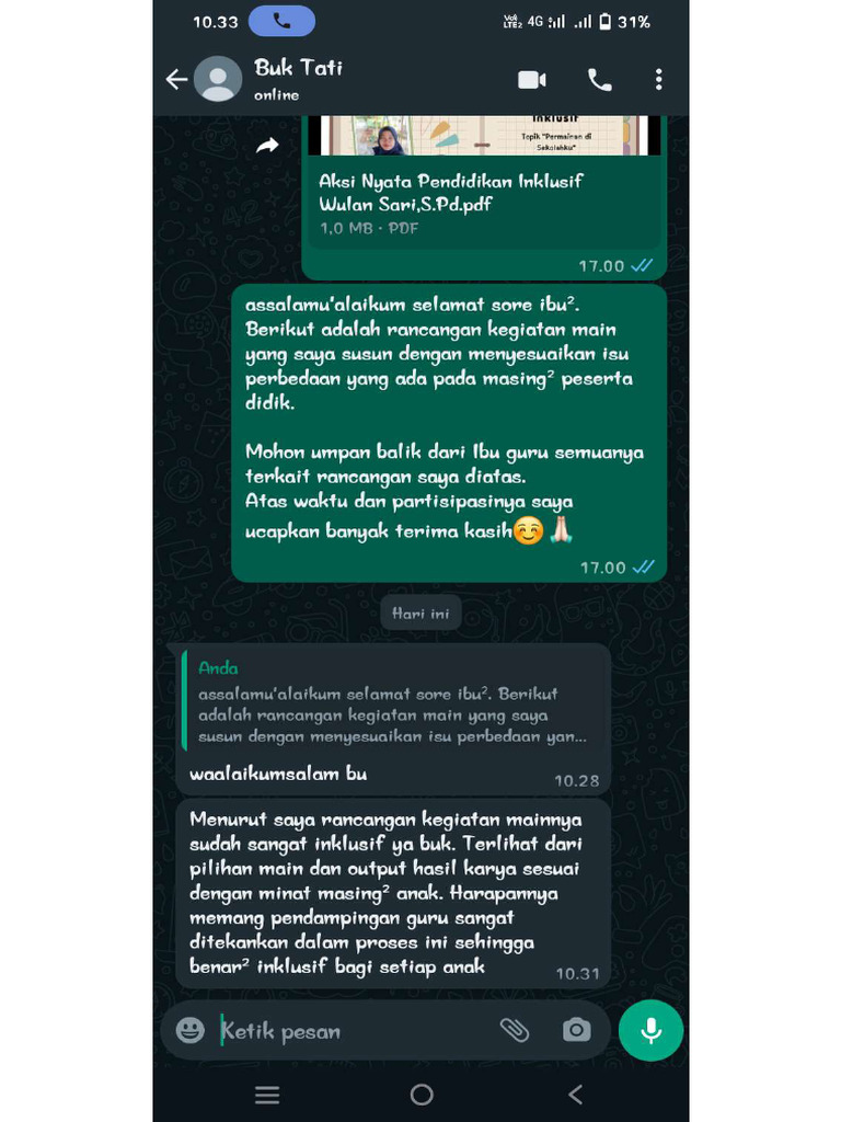 Umpan Balik Pendidikan Inklusif | PDF