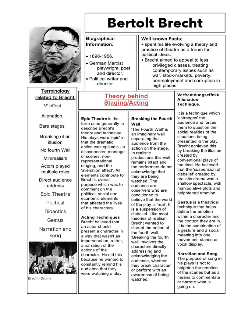 Brecht Information Sheet | Download Free PDF | Theatre | Oral Literature