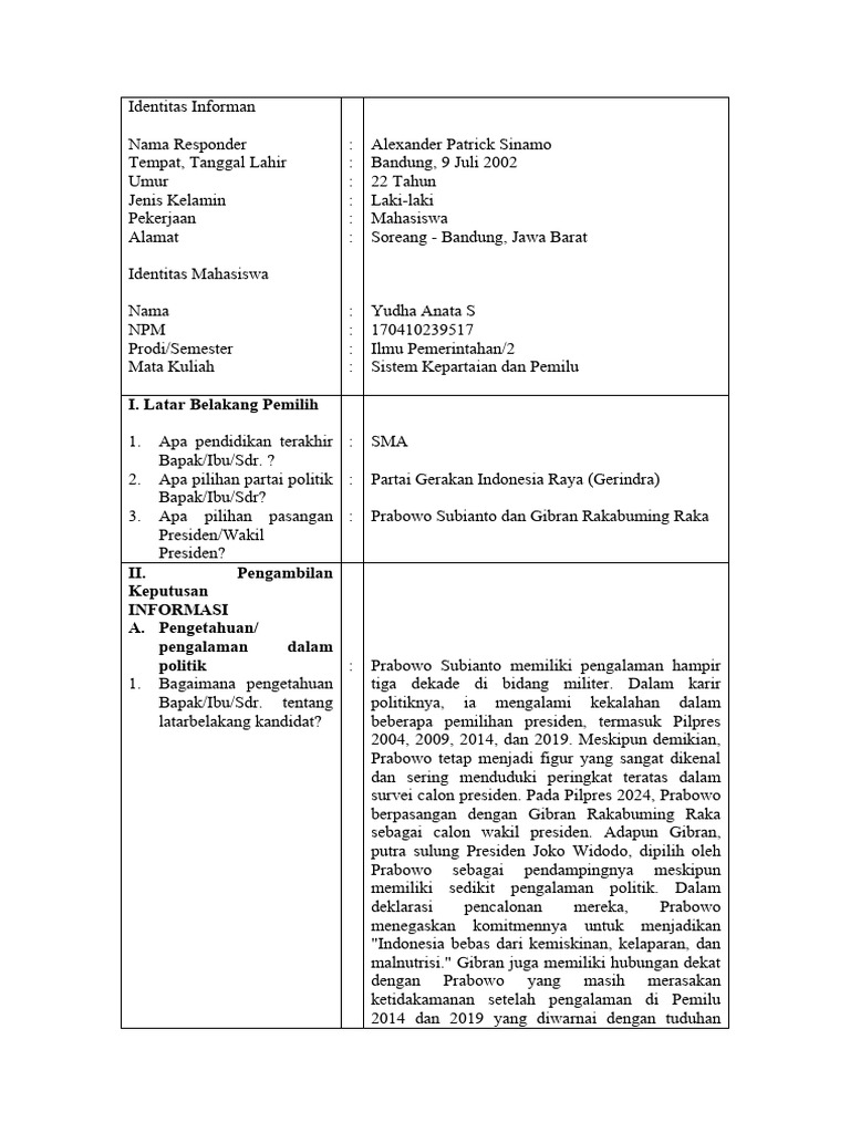 Yudha Anata S Sistem Kepartaian Dan Pemilu Di Indonesia Pdf 