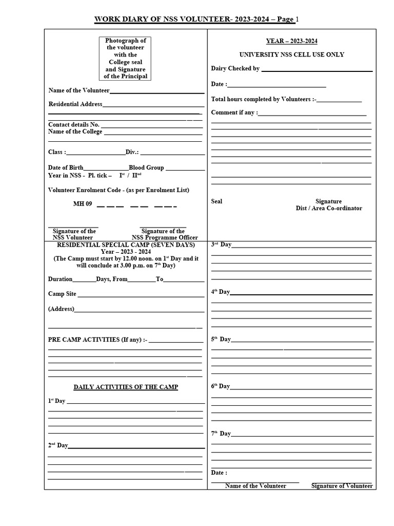 2.work Diary - 2023-2024 | PDF