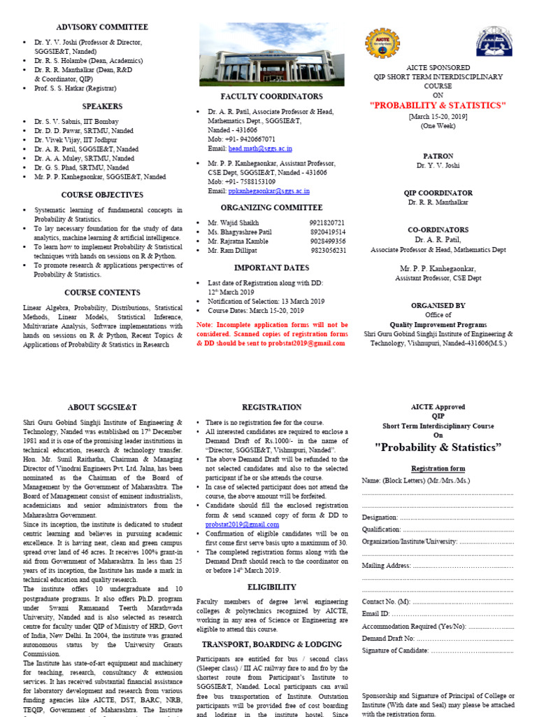 Faculty Course on Prob & Stats | PDF | Statistics | Science