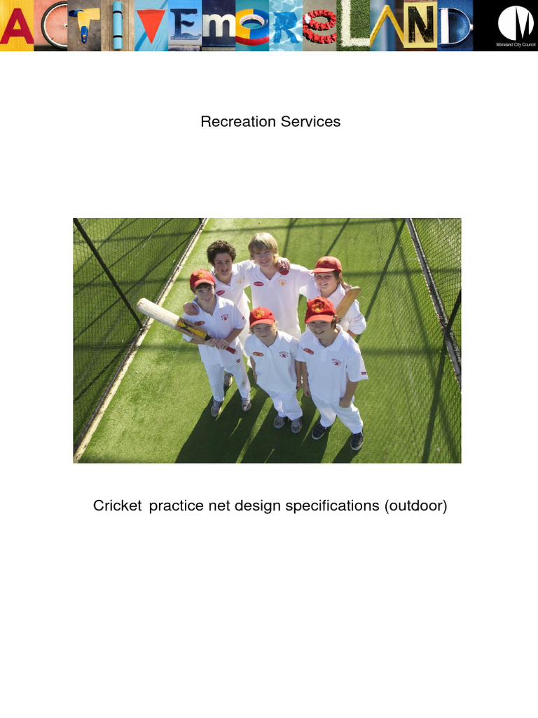 Cricket Practice Net Design Specifications Outdoor | PDF | Concrete ...