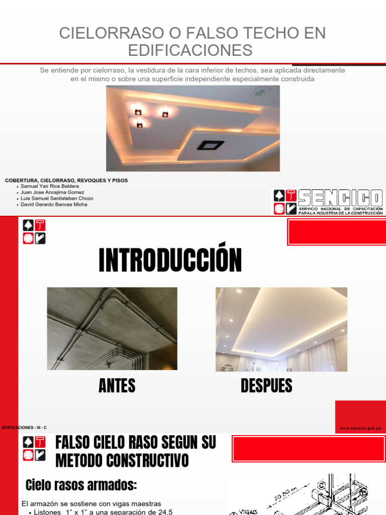 Diseño y Tipos de Cielorrasos | PDF | Paneles de yeso | Mortero ...
