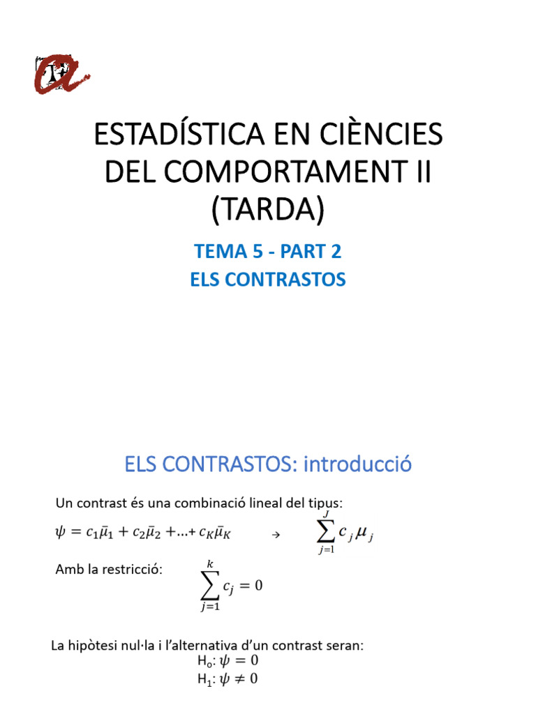 Tema 5 - 2 Contrastos | PDF