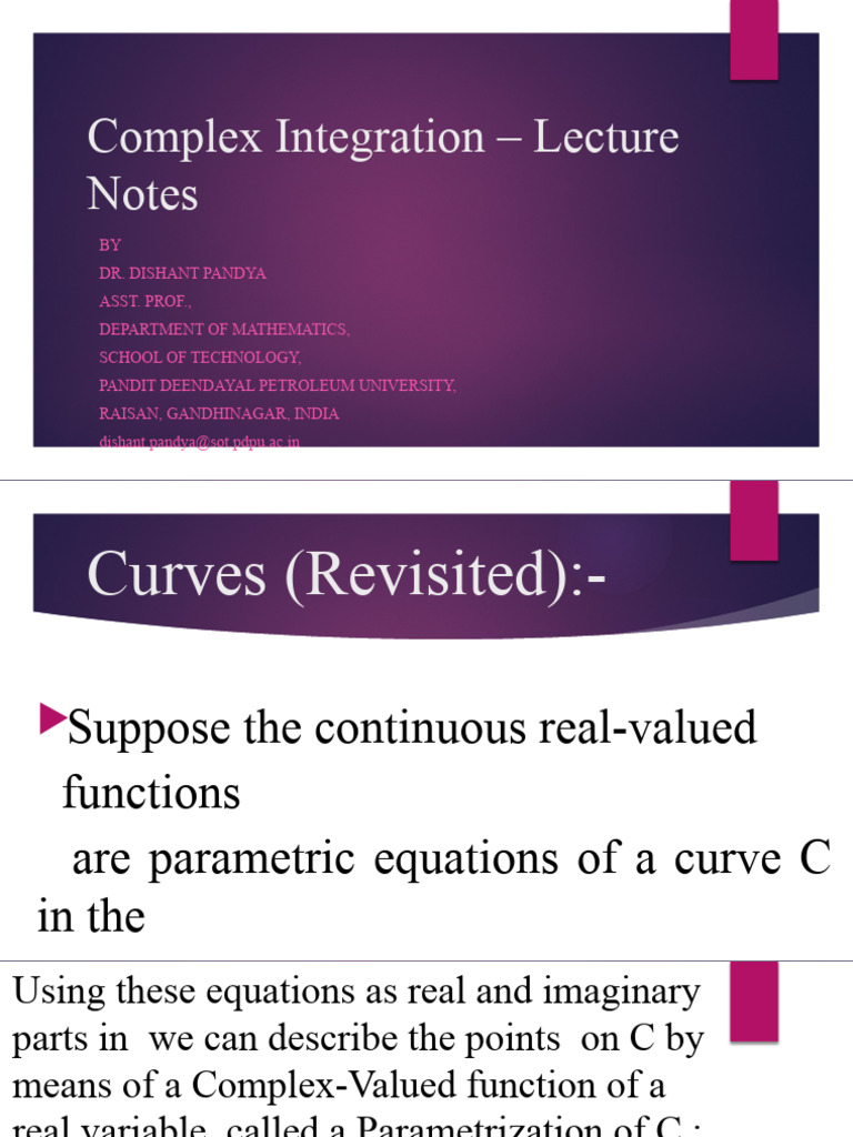 1 - Complex Analysis - Lecture Notes - Complex Integration | PDF ...