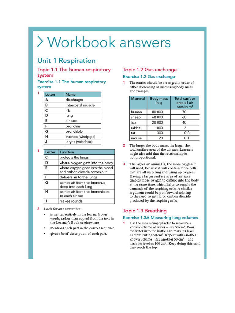 Science Workbook Topic 1, 2 and 3 Answers | PDF