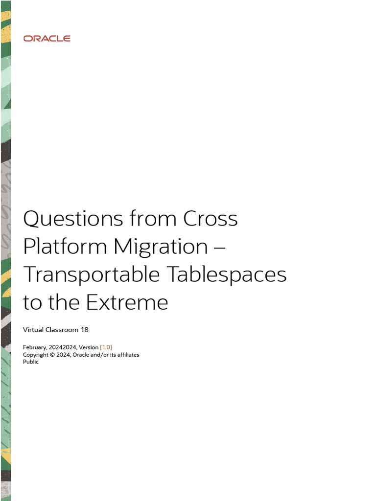 Questions From Cross Platform Migration | PDF | Backup | Databases