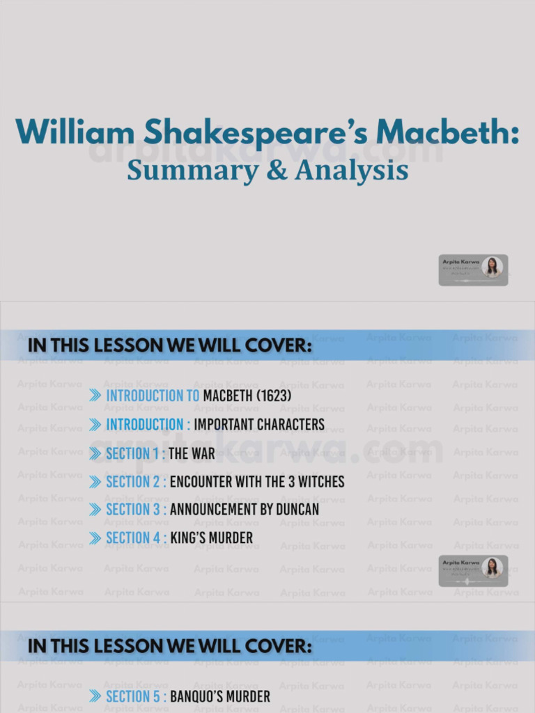 William Shakespeare Macbeth | PDF