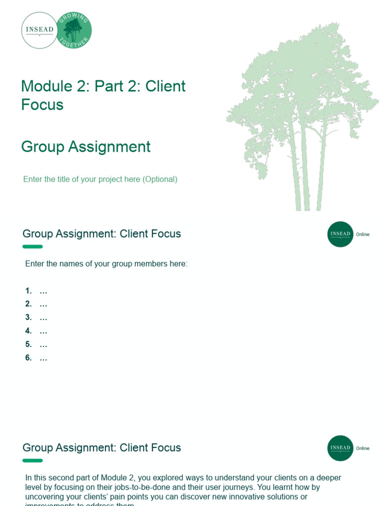 Growing Together - Module 2 Client Focus - Group Assignment - ENG | PDF ...