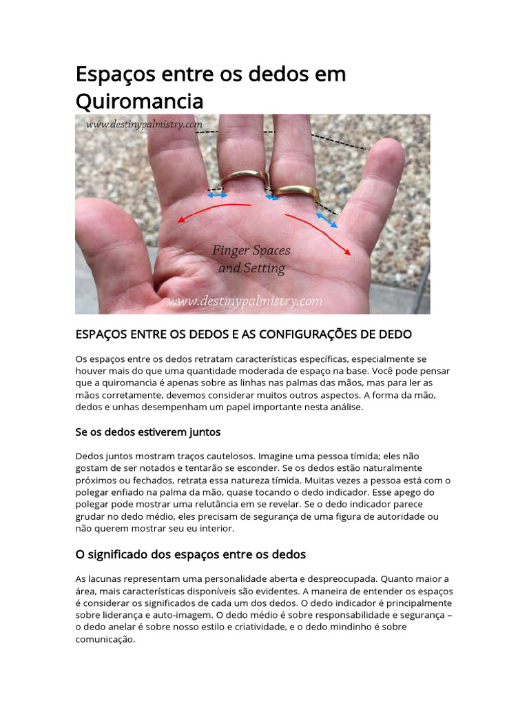 Significado dos Espaços entre os Dedos | PDF | Atitude (Psicologia ...