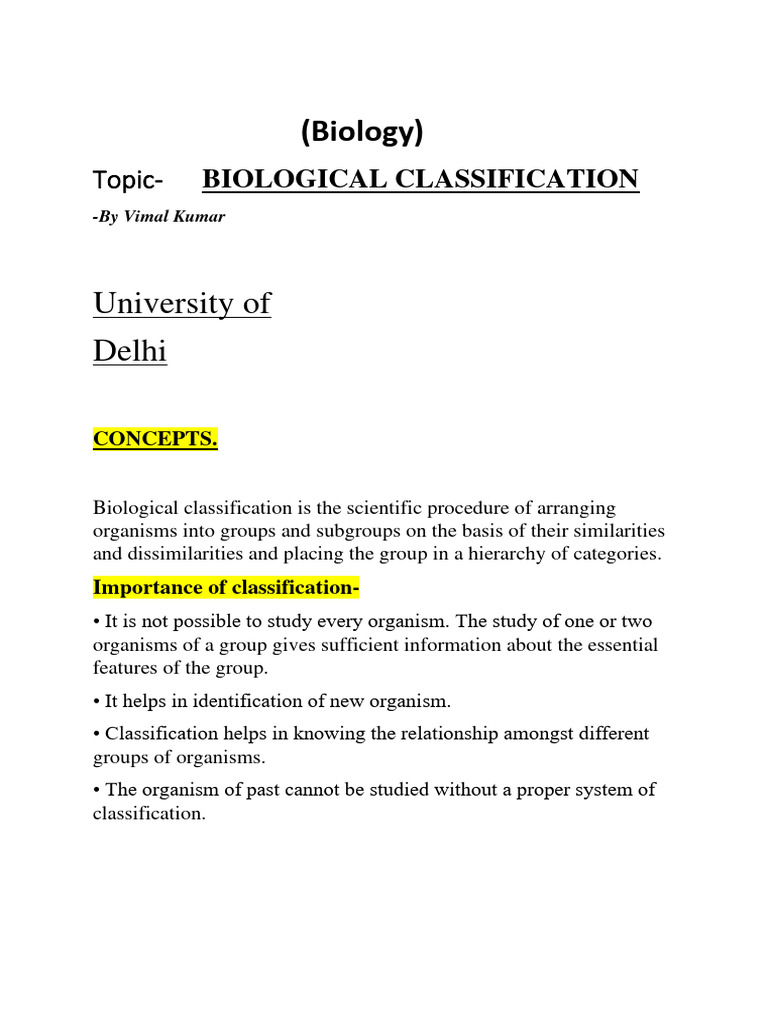Biological Classification | PDF | Taxonomy (Biology) | Bacteria