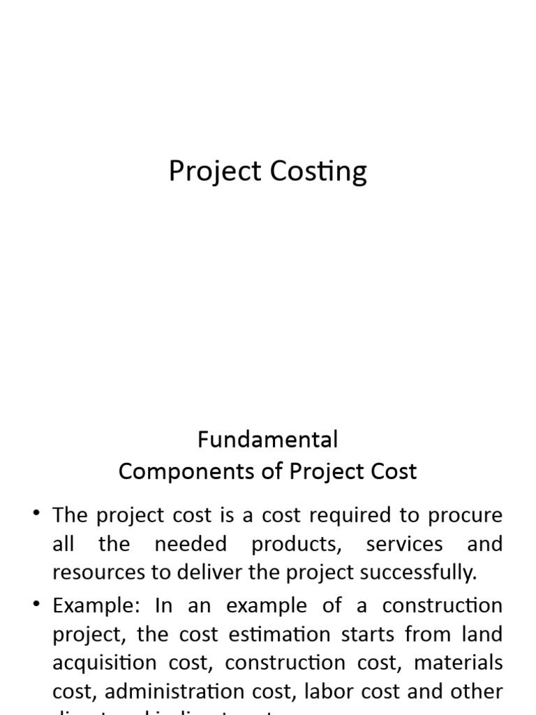 Project Costing | PDF | Benchmarking | Expense
