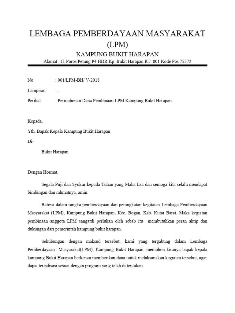 Proposal LPM - 2018 | PDF