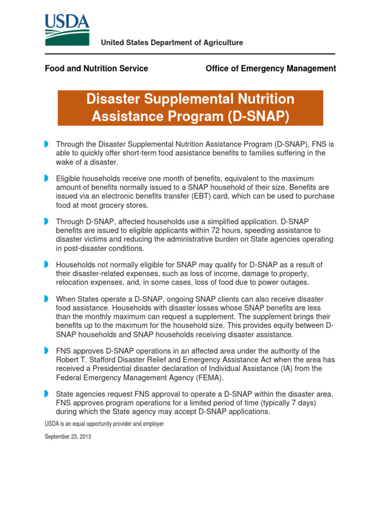 D-SNAP Disaster | PDF | Finance & Money Management | Social Science