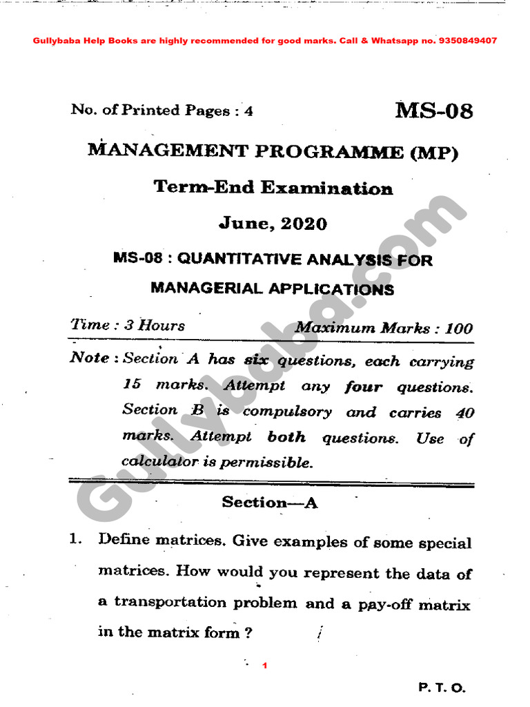 MBA MS 08 English June 2020 | PDF | Quantile | Quartile
