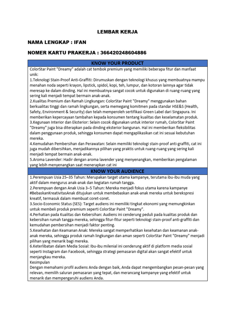 Tugas Membuat Copy Di Beberapa Media - (IFAN) | PDF | Seni