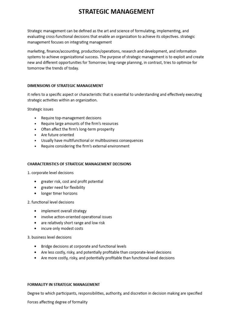 BPS (N) - Strategic Management | PDF | Strategic Management | Business