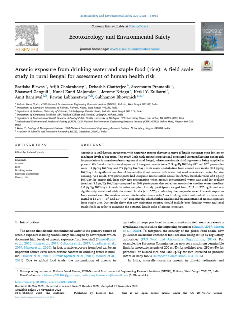 Safari 3 | PDF | Arsenic | Water