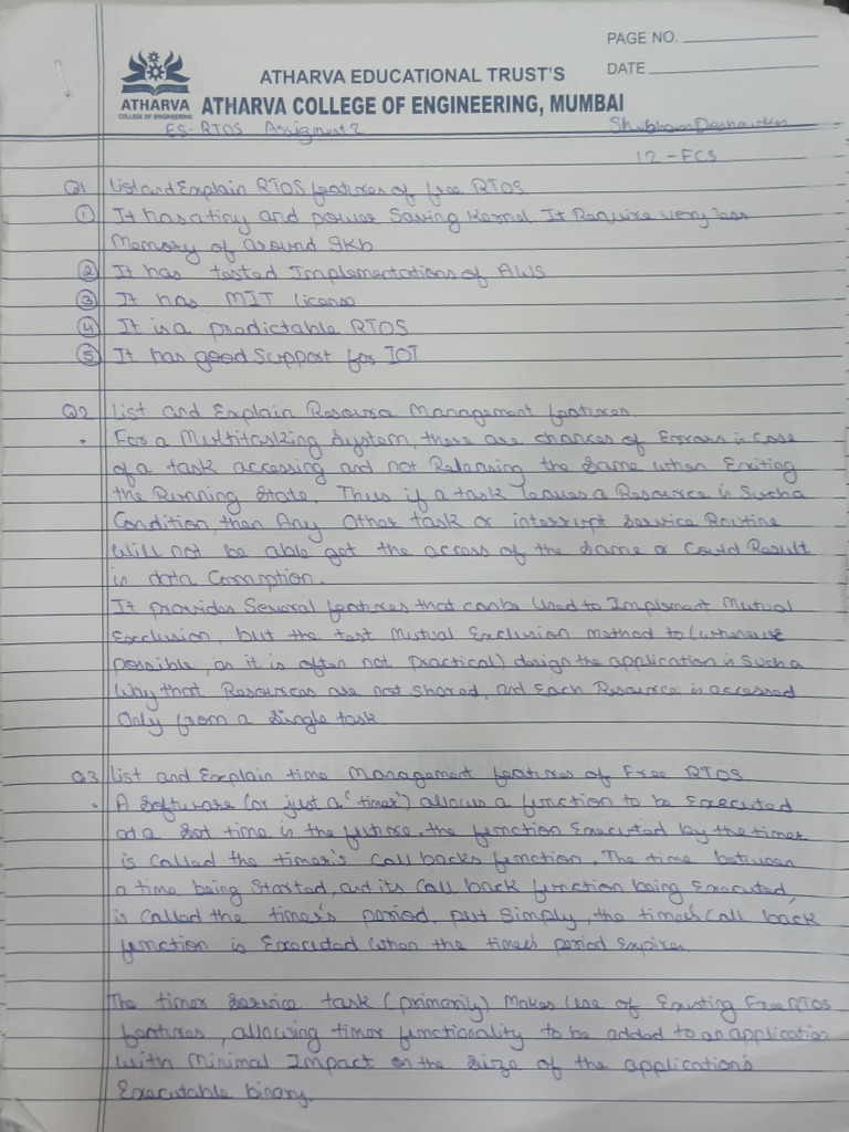 Es-Rtos Assignment 2 | PDF