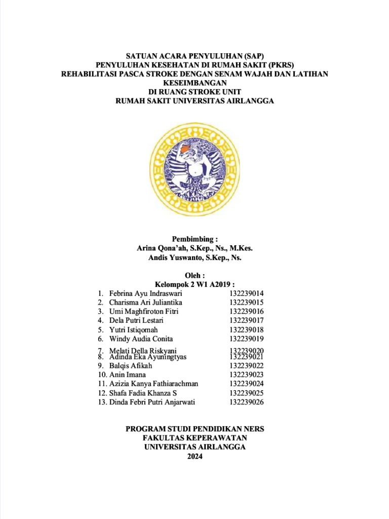 PDF Satuan Acara Penyuluhan Stroke Unit - Compress | PDF