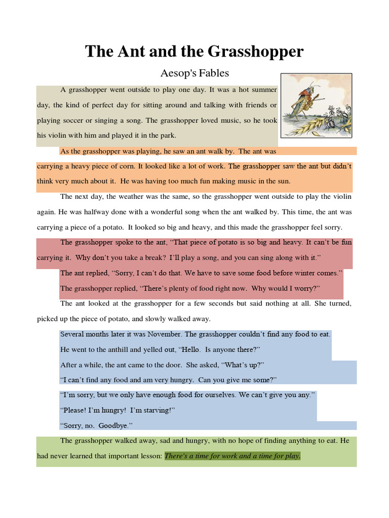 Lessons from Ant and Grasshopper | PDF