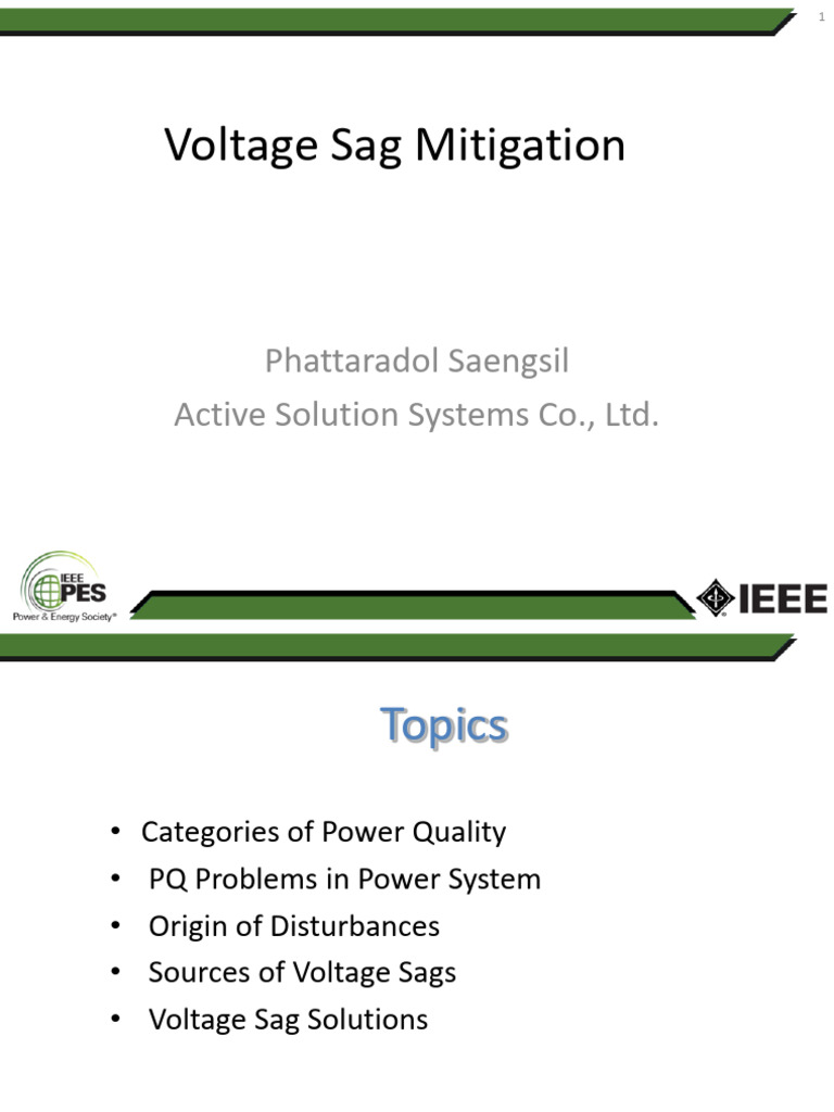 07 Case Studies and Solutions Part 2 - Voltage Sag Mitigation - คุณพัทร ...