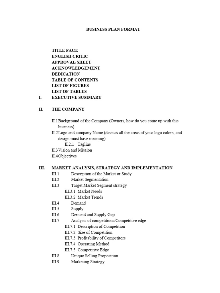 Business Plan Format DTI FORMAT 1 | PDF | Marketing | Expense