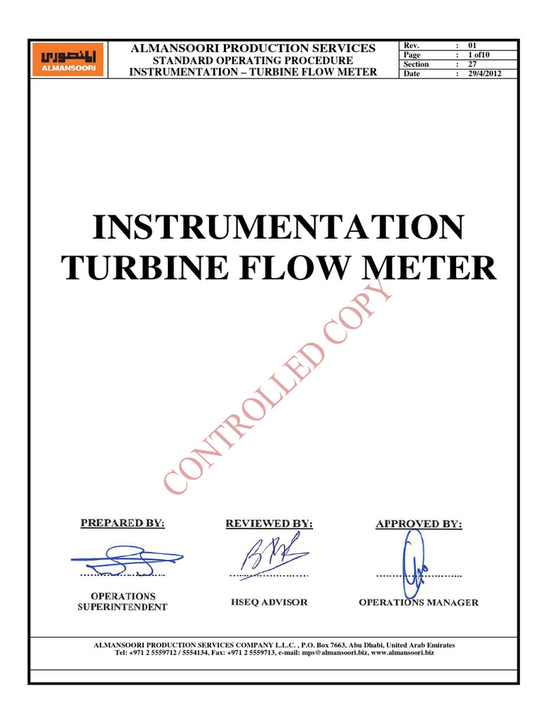Turbine Flowmeter | Download Free PDF | Flow Measurement | Pipe (Fluid ...