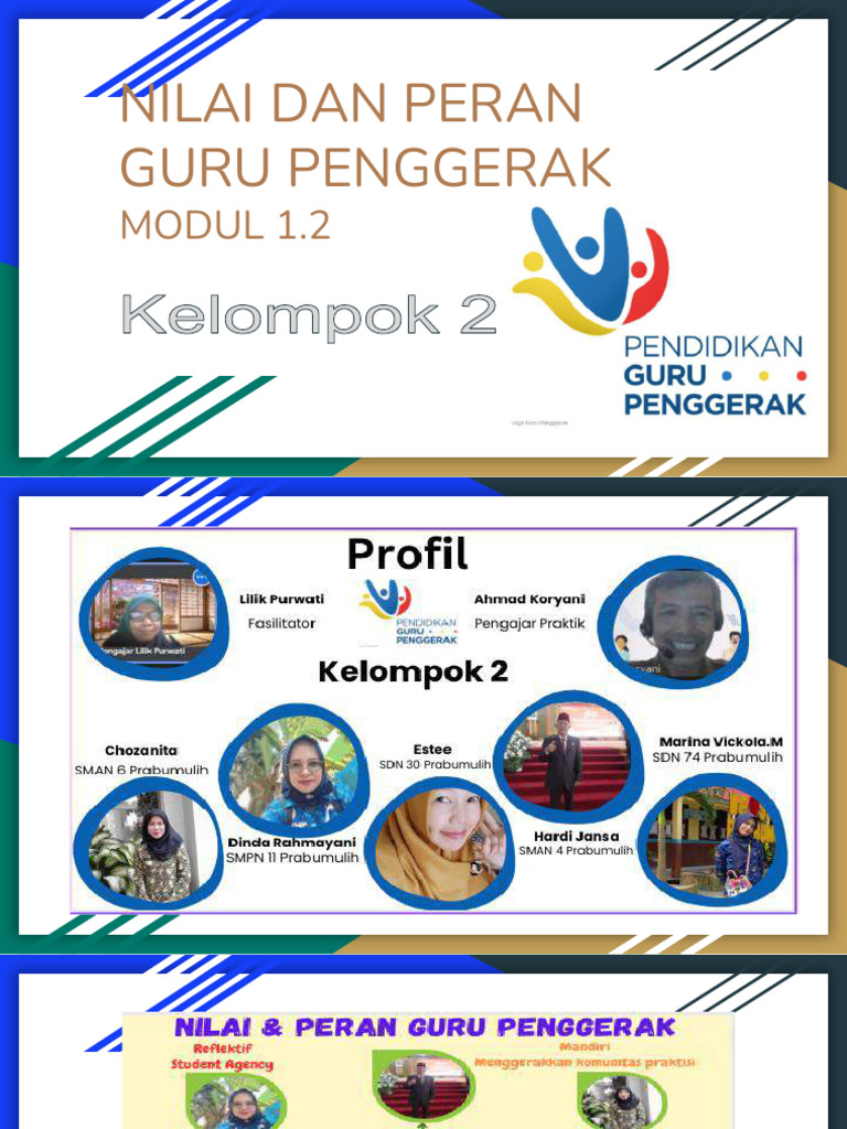 NILAI DAN PERAN GURU PENGGERAK - Modul 1.2 - Kelompok 2 - OK-compressed | PDF