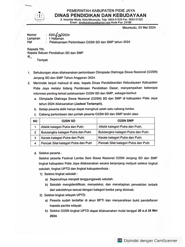 O2sn SD Dan SMP 2024 | PDF