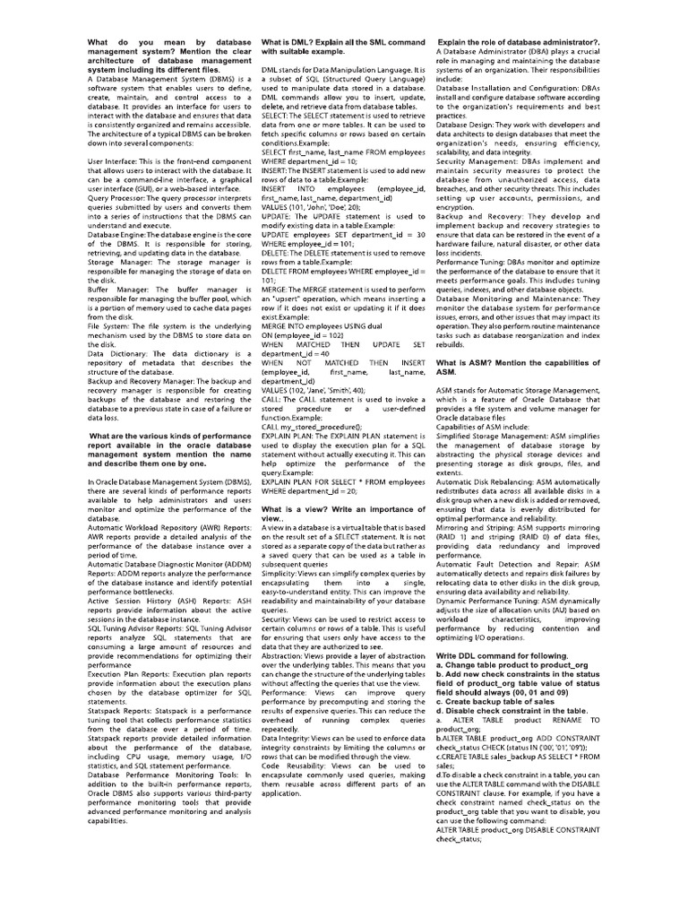 Database Administration Pdf