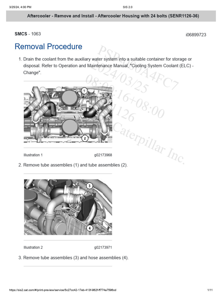 Aftercooler Removal and Installation Guide | PDF | Mechanical Engineering