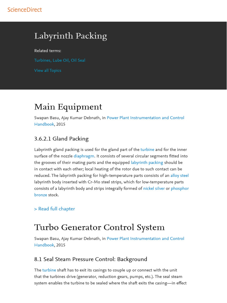 Labyrinth Packing For Small Steam Turbines | PDF | Steam | Turbine