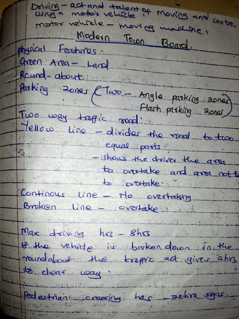 Driving Class Notes | PDF