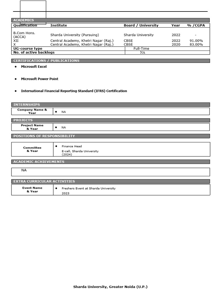 Ayush_CV - Ayush Saini | PDF