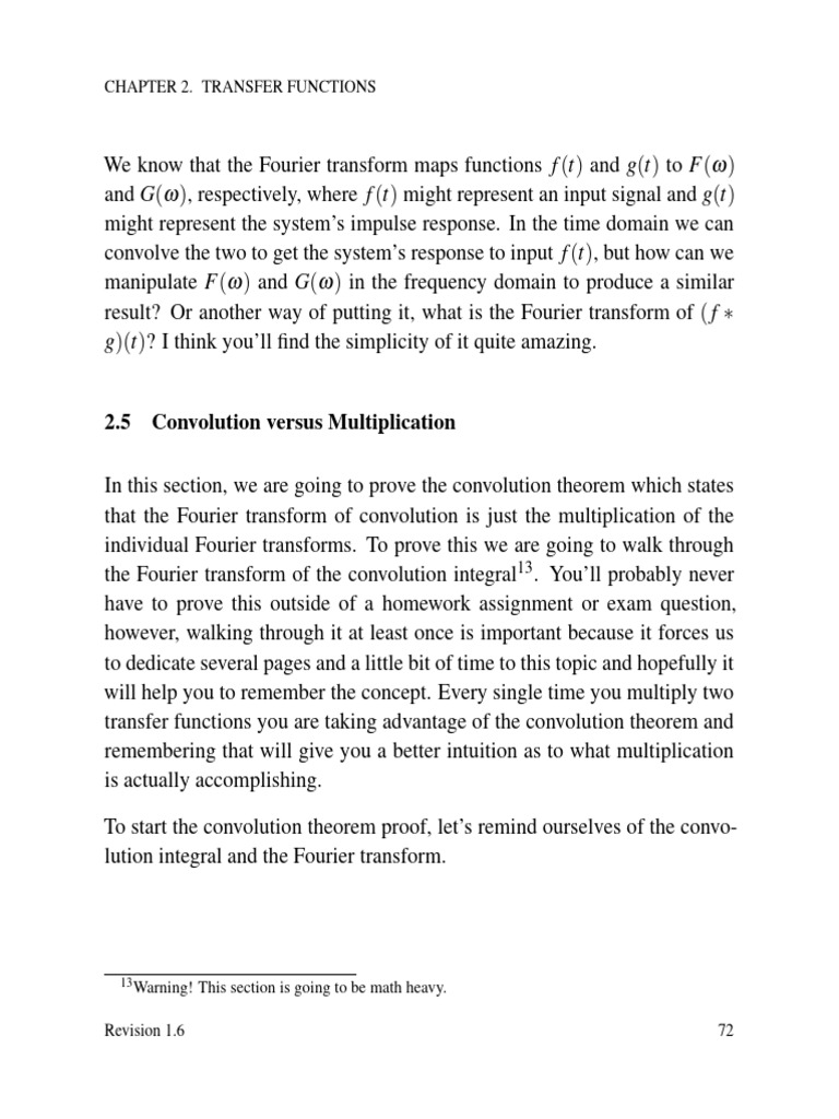 Convolution Versus Multiplication | Download Free PDF | Convolution | Laplace Transform