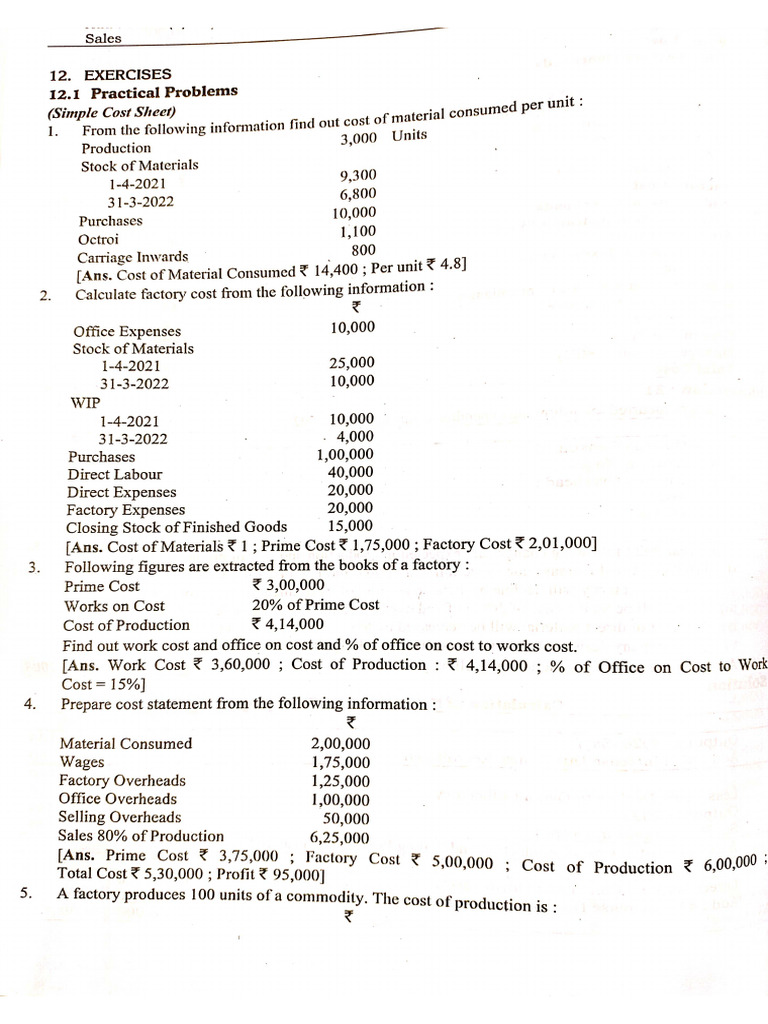 Cost Classification Problems | PDF