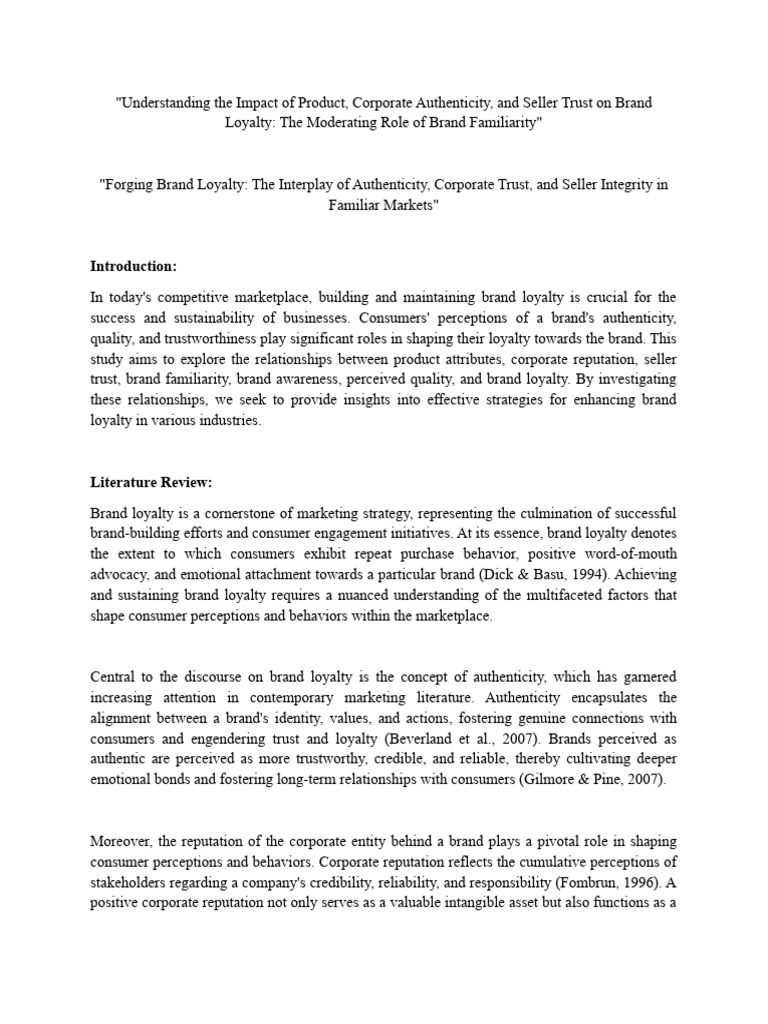 the paper | PDF | Brand | Reputation